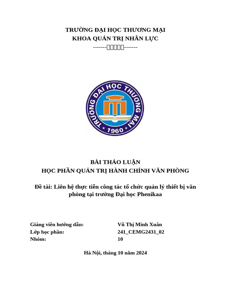 Tiểu luận QTHCVP nhóm 10 Chỉnh sửa | PDF