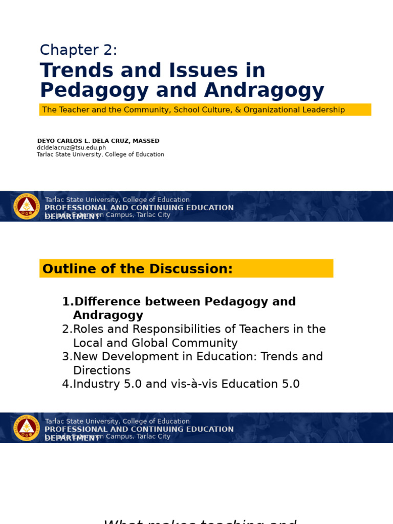 Chapter 2 Trends and Issues EDUC 103 | PDF | Teachers | Learning