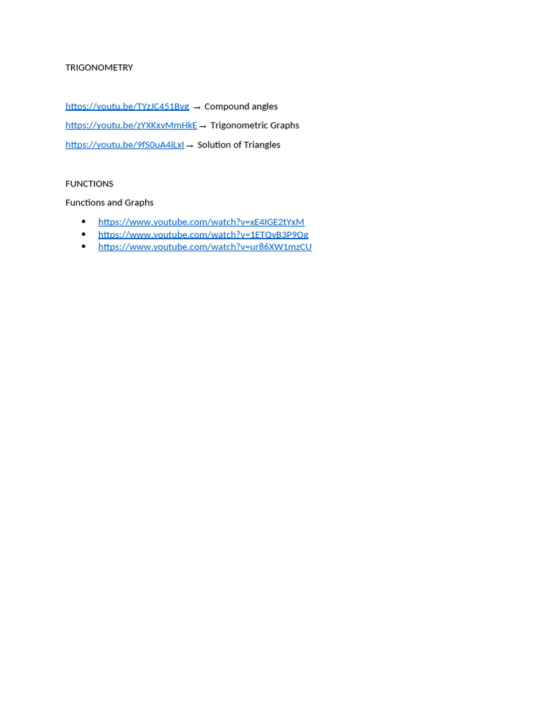 Trigonometry and Functions Overview | PDF