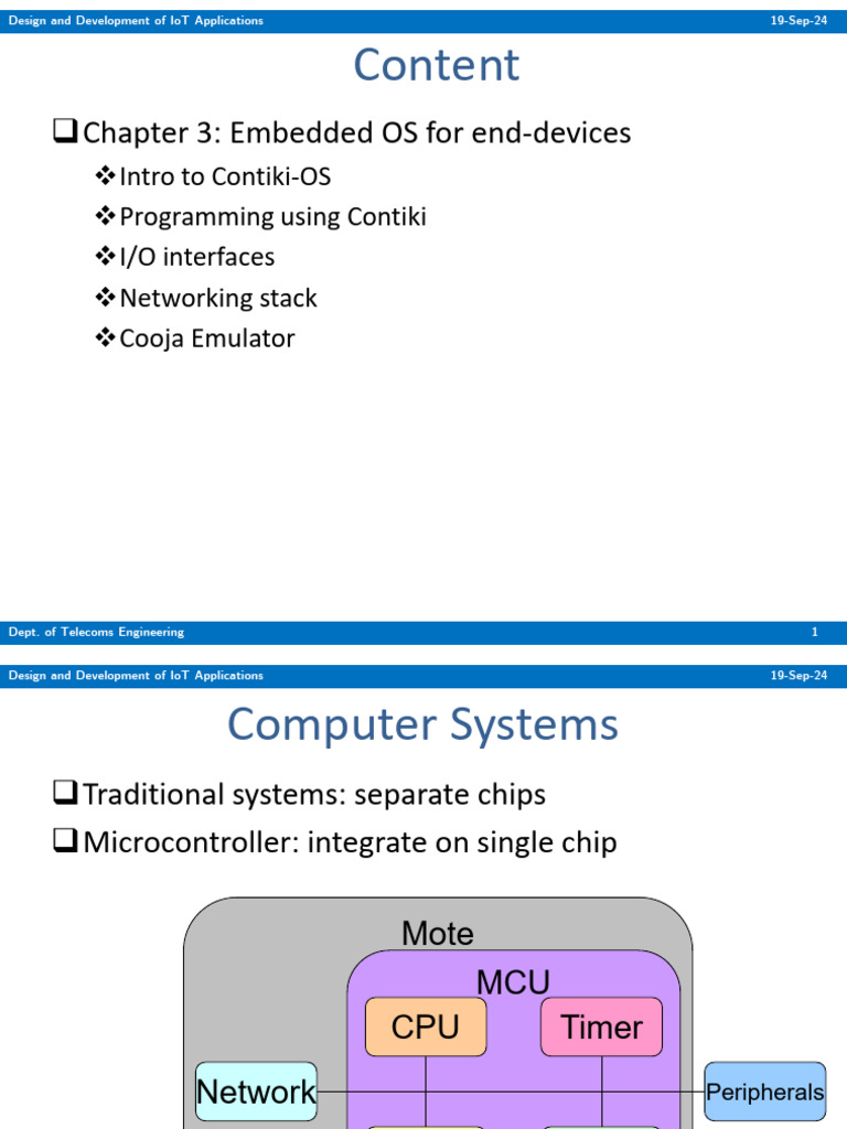 Ch03-Embedded OS For WSNs | PDF | Thread (Computing) | Wireless Sensor Network