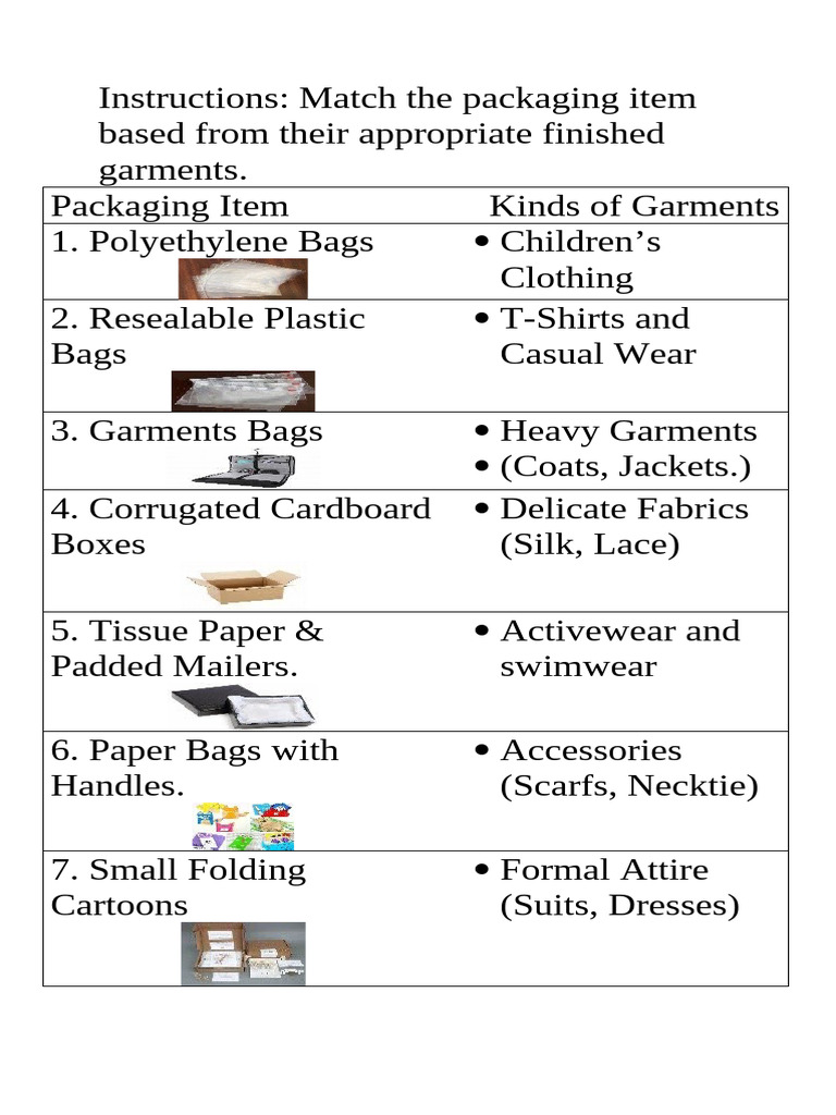 Instructions | PDF | Clothing | Consumer Goods
