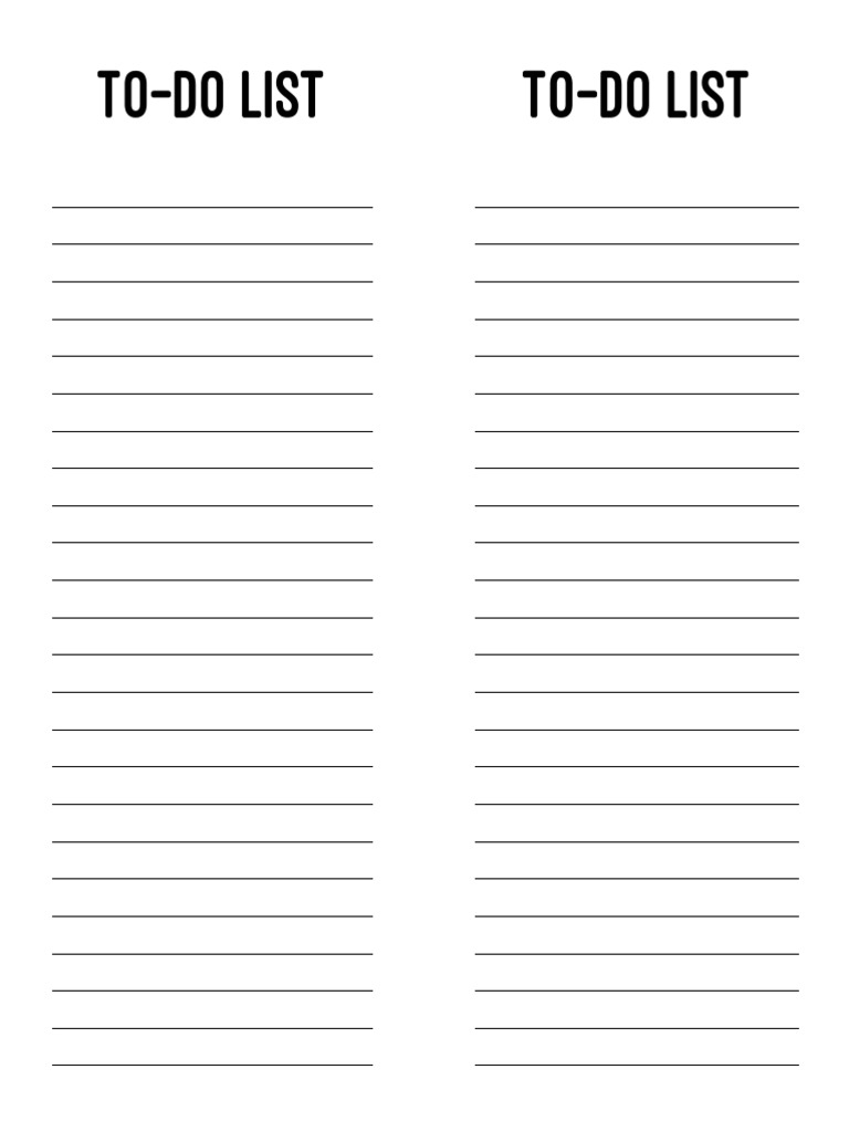 To Do List Half Sheet | PDF