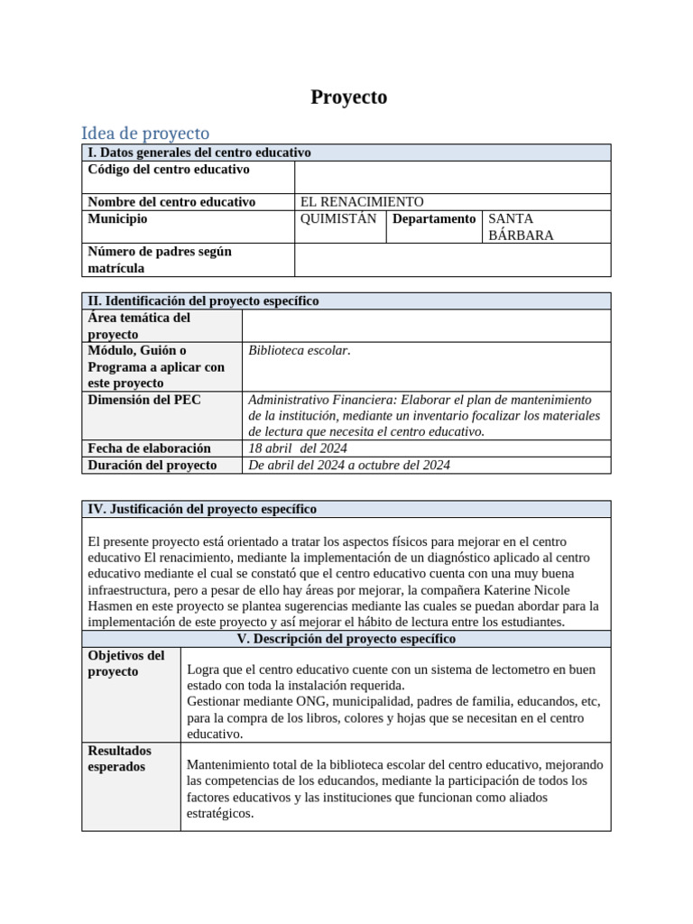 IDEA DE PROYECTO DE PEC | PDF