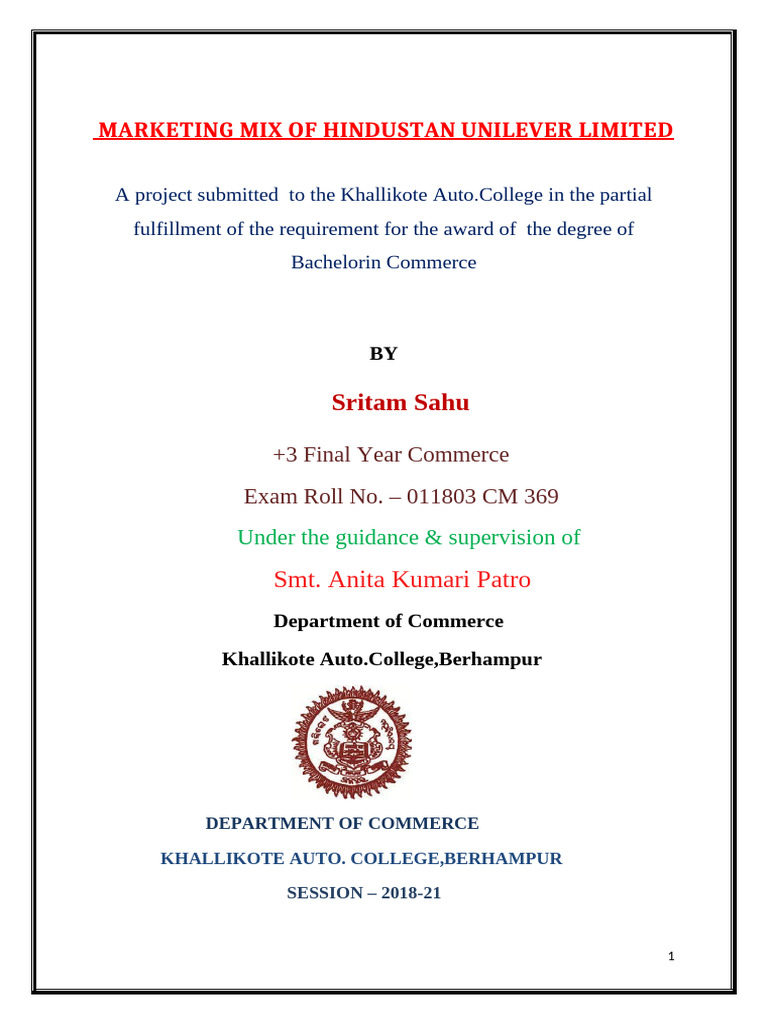 HUL Marketing Mix Analysis by Sritam Sahu | PDF | Unilever | Consumer ...