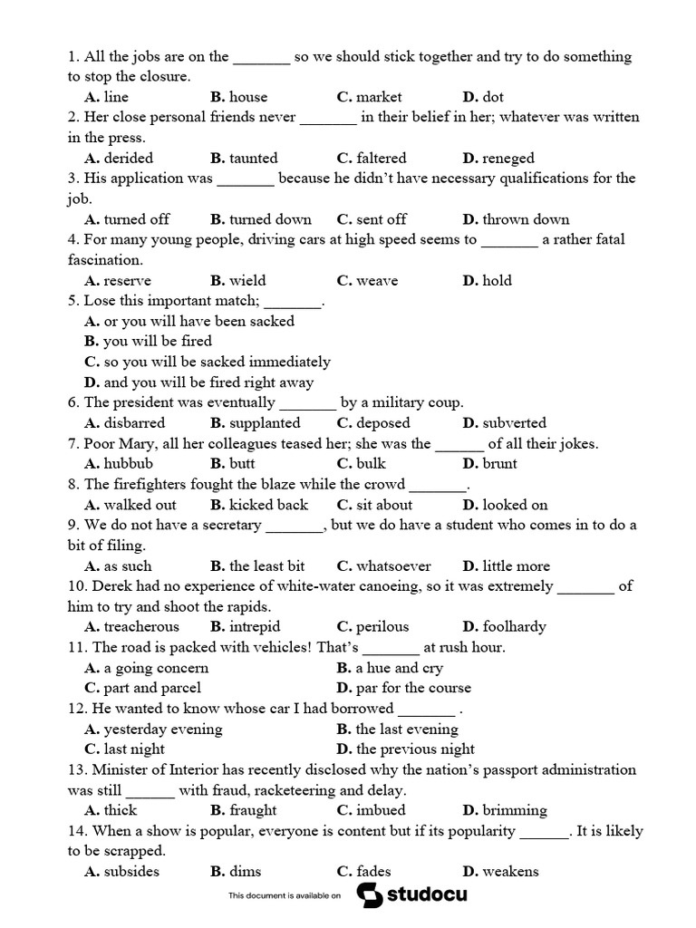 Plural Noun Multiple Choice Quiz | PDF