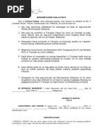 Sinumpaang Salaysay Sample | PDF