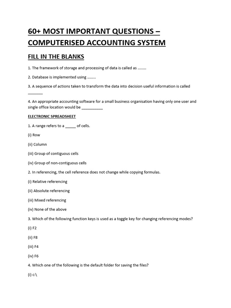 Key Concepts in Computerised Accounting | PDF | Table (Database ...
