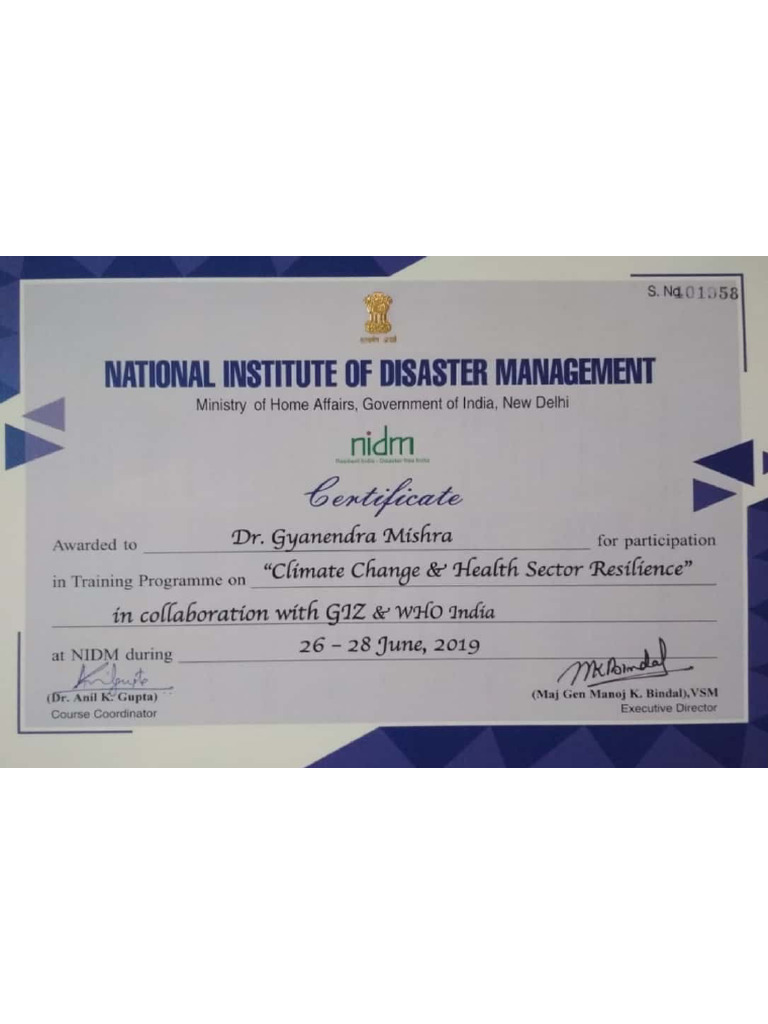 Climate change Certificate | PDF