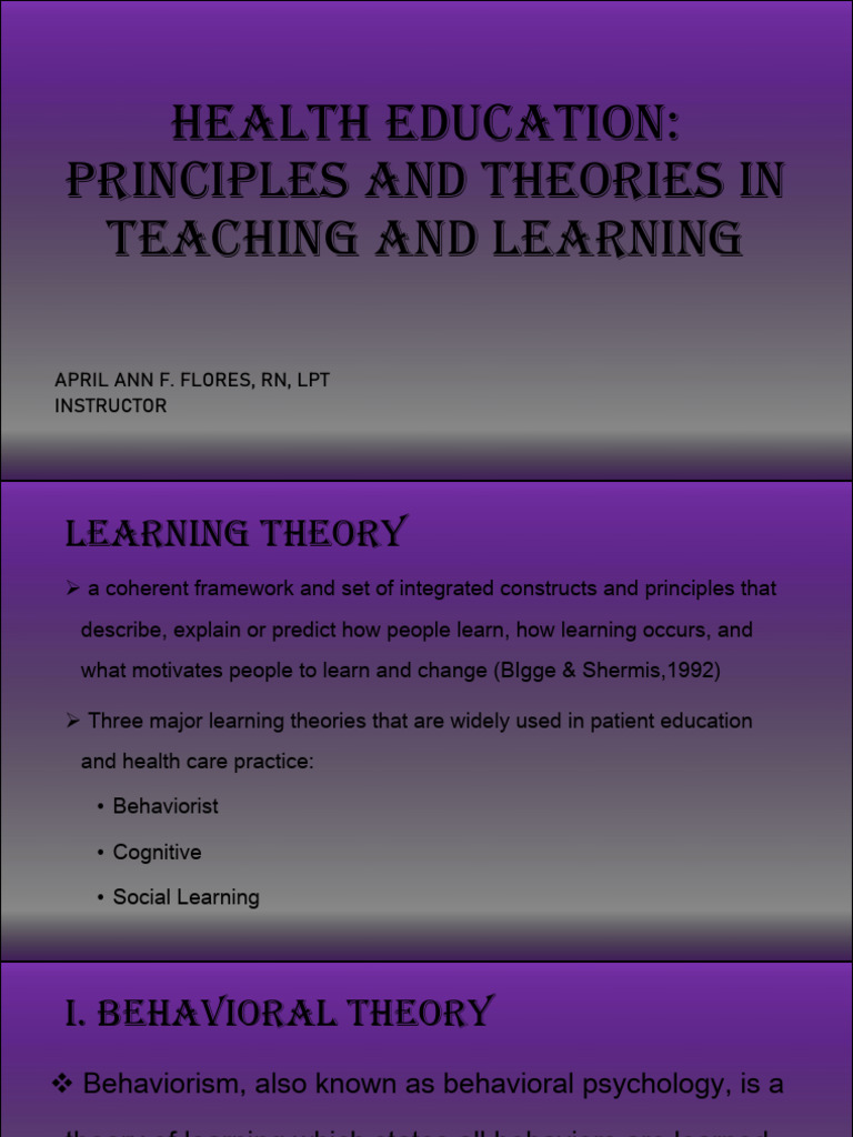 1h.ed Principles Theories Learning Teaching | PDF | Classical Conditioning | Behaviorism