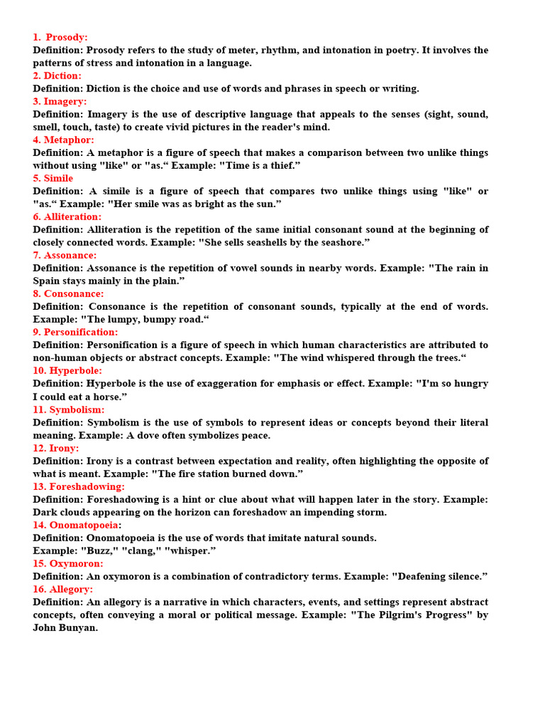 New 5 1 ELT Vocabualry For Literary Terms Matching | PDF | Poetry ...