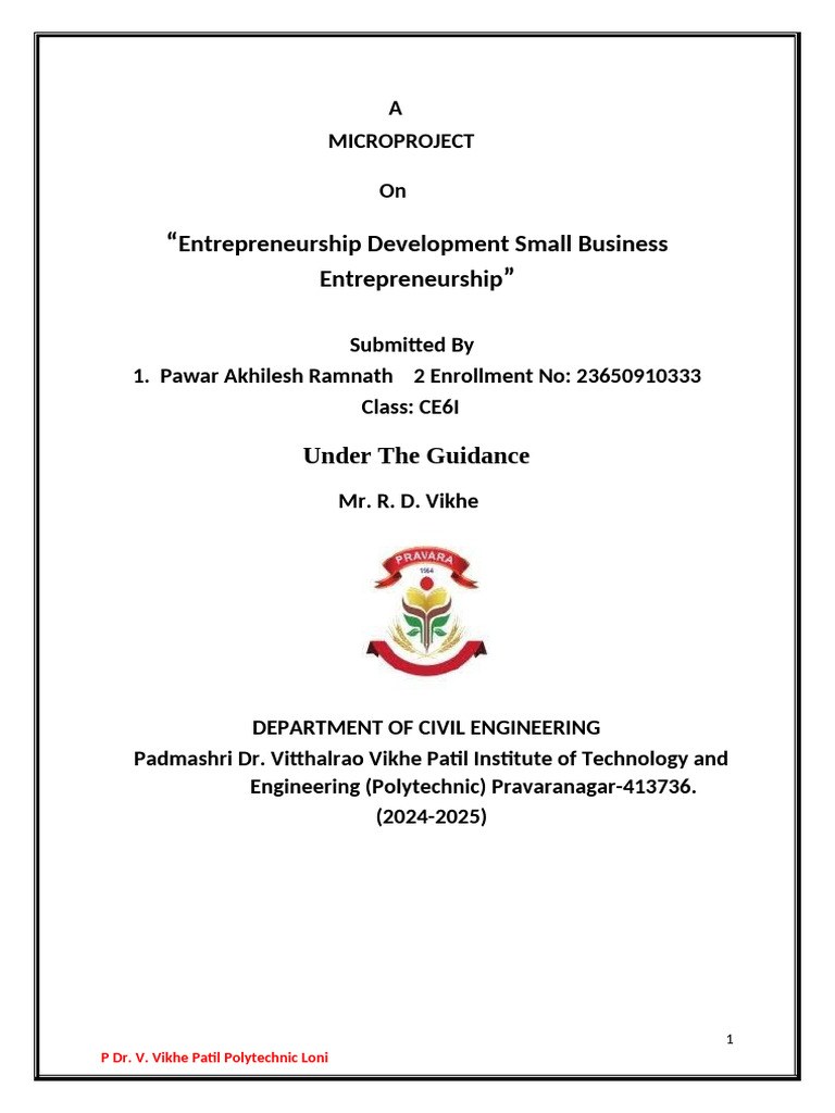 Entrepreneurship Development Small Business Entrepreneurship Micro ...