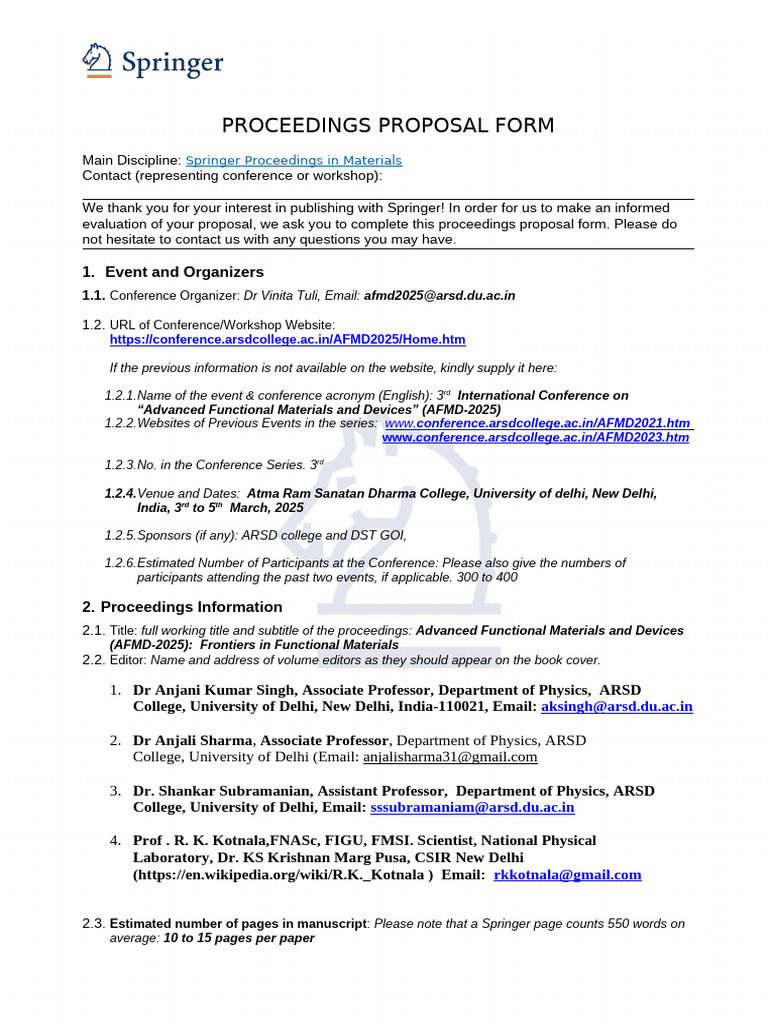Conference Proposal Form | PDF