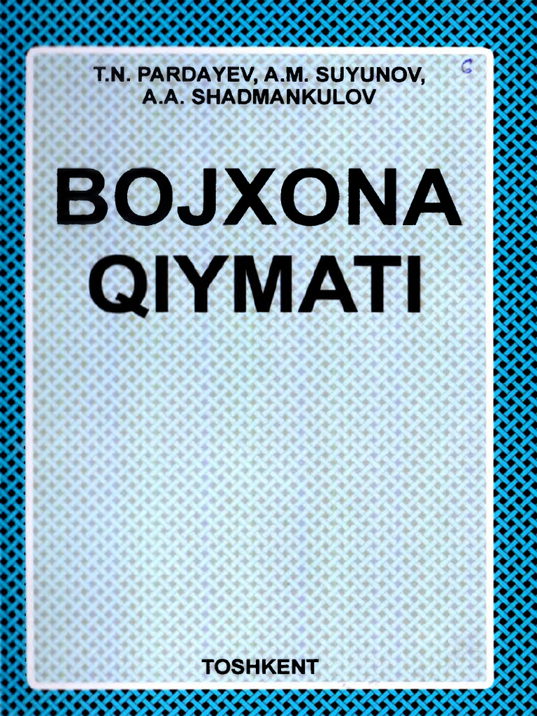 Bojxona Qiymati. Pardayev. T. N | PDF