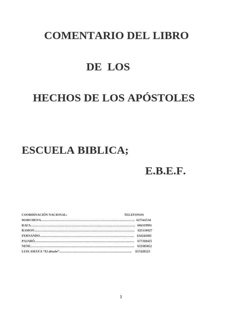 Libro de Los Hechos Ebef | PDF | La resurrección de Jesús | Jesús