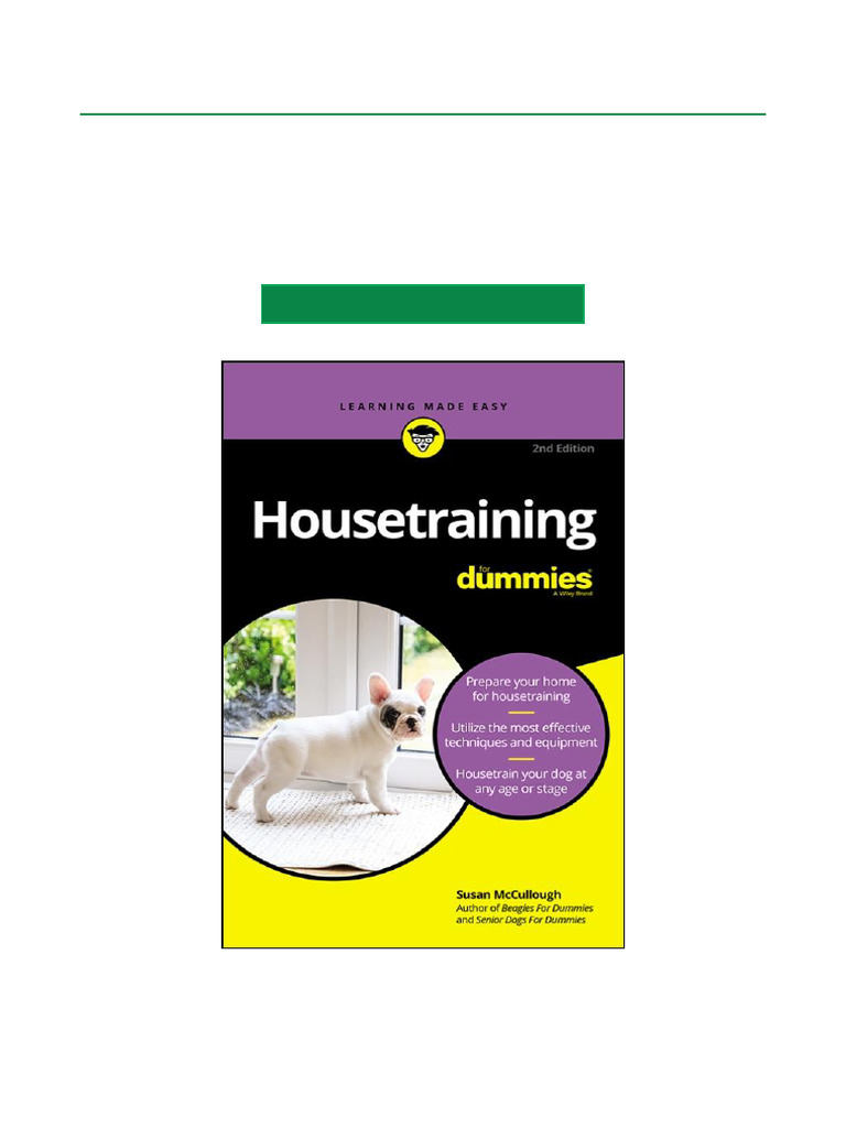 Currently Hot Housetraining For Dummies 2nd Edition High-Resolution PDF ...