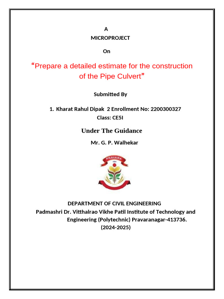 Kharat Rahul EAC Micro Project | PDF | Concrete | Construction Aggregate