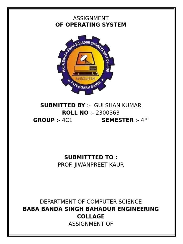 Gulshan Kumar's Computer Science Assignments | PDF
