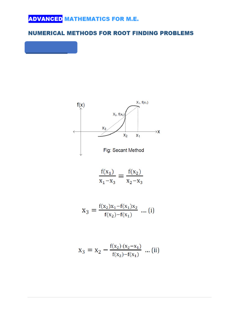 FME7 Lecture 8 Secant Method | PDF | Computational Science | Theoretical Computer Science