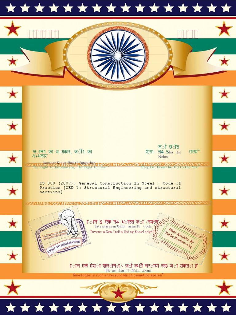 Is 800-A Code For Steel Structures | PDF | Buckling | Civil Engineering