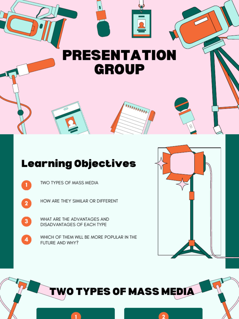 English Interpretive Feature Article Presentation in Pink Green Lined ...