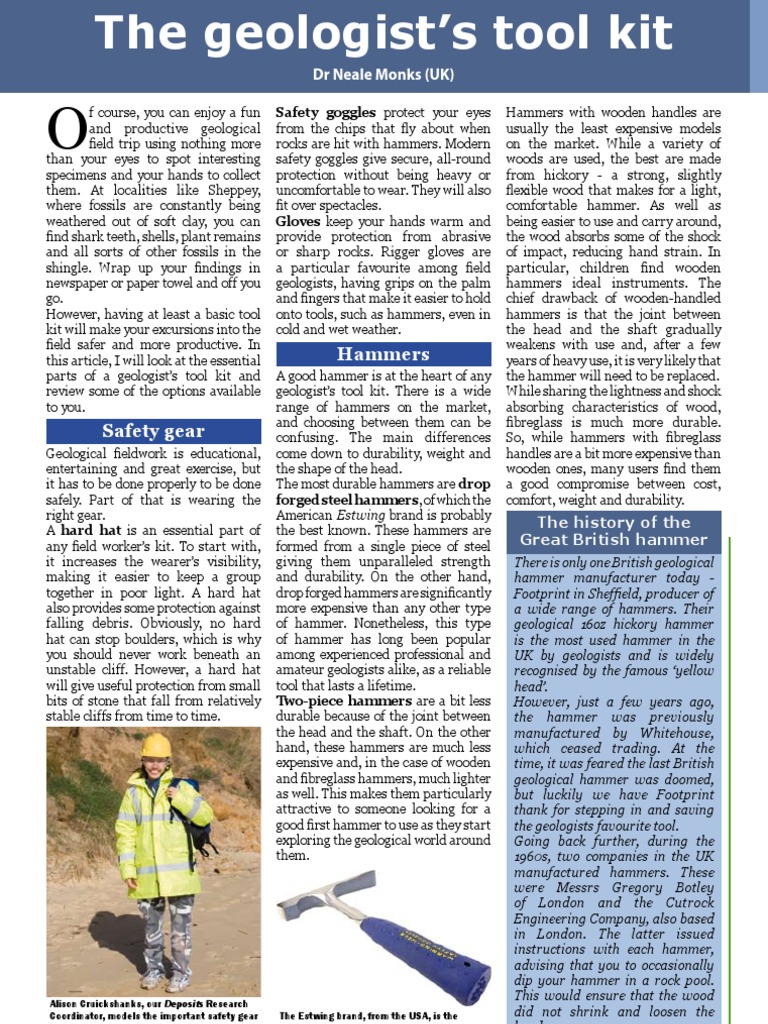 Geologist Tool Kit | PDF | Hammer | Sedimentary Rock