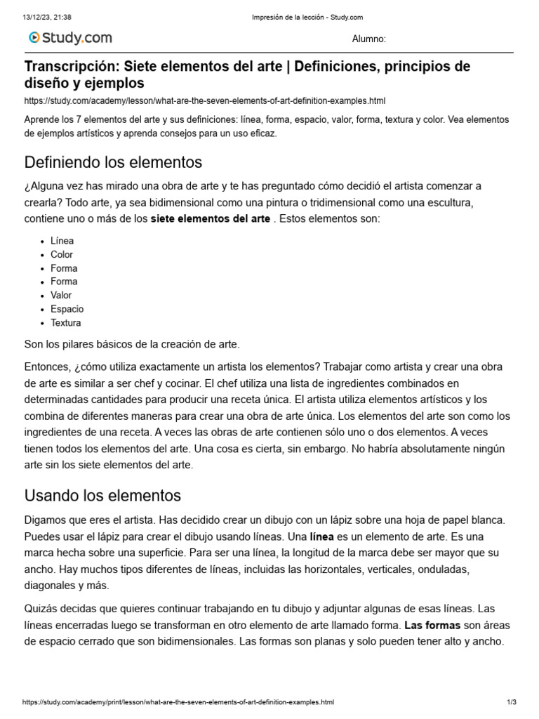 CH 1 - Lesson 1 Historia Del Arte | PDF | Color | Dibujo