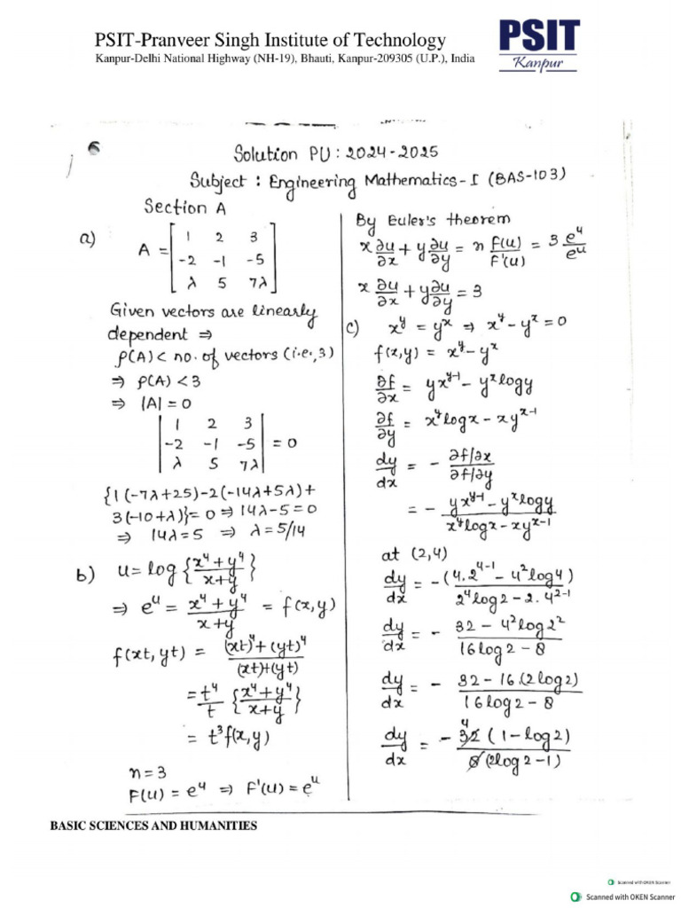 Pu (2024-25) Bas-103 | PDF