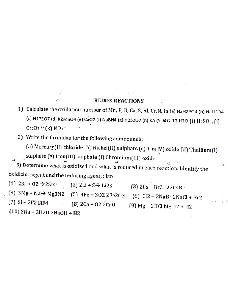 Redox Test | PDF