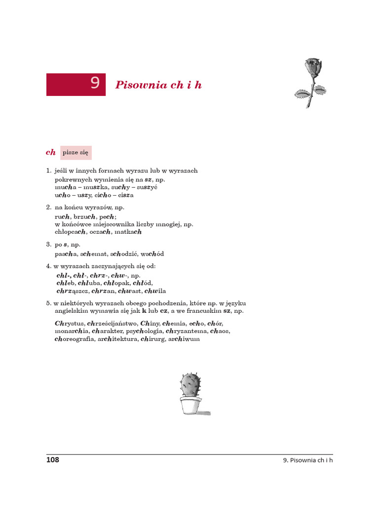 Pisownia CH H Praktyka | PDF