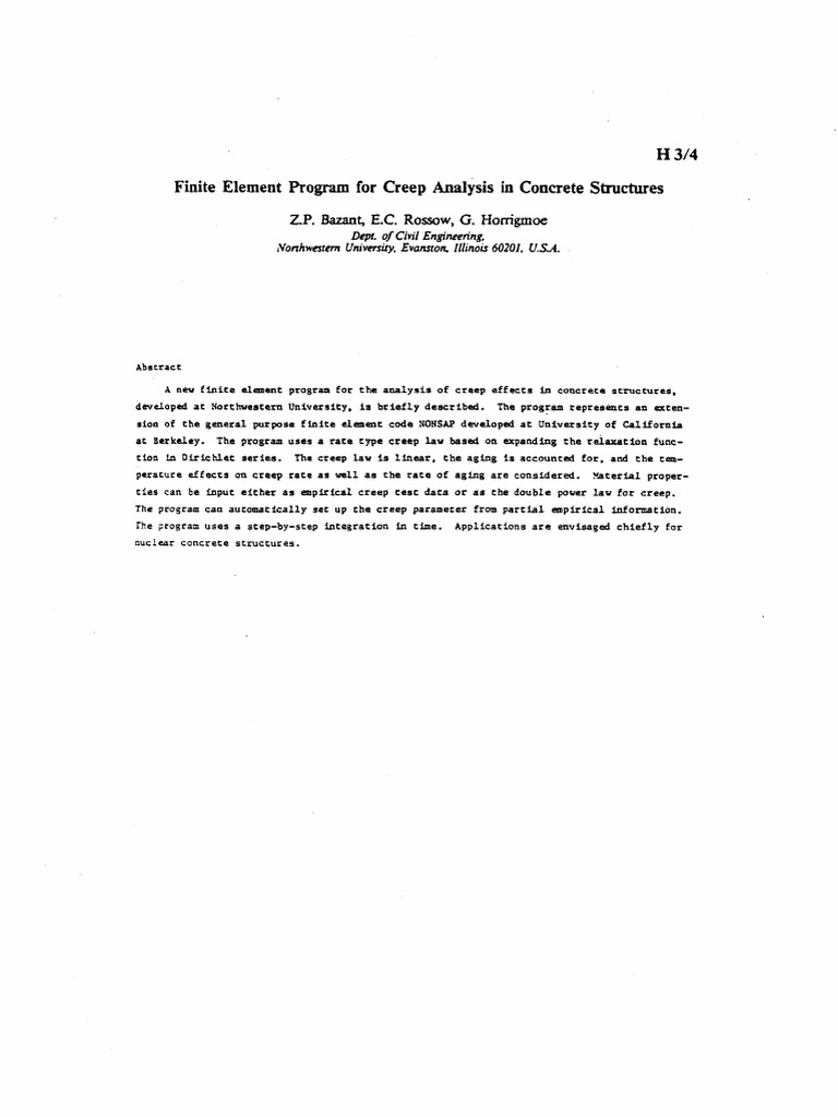 Finite Element Program For Creep Analysis | PDF | Creep (Deformation ...