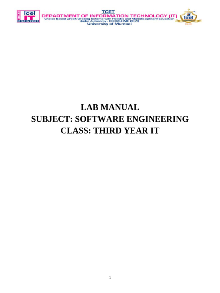 Final-Lab Manual-Software Engineering-18-12-2024 | PDF | Software ...