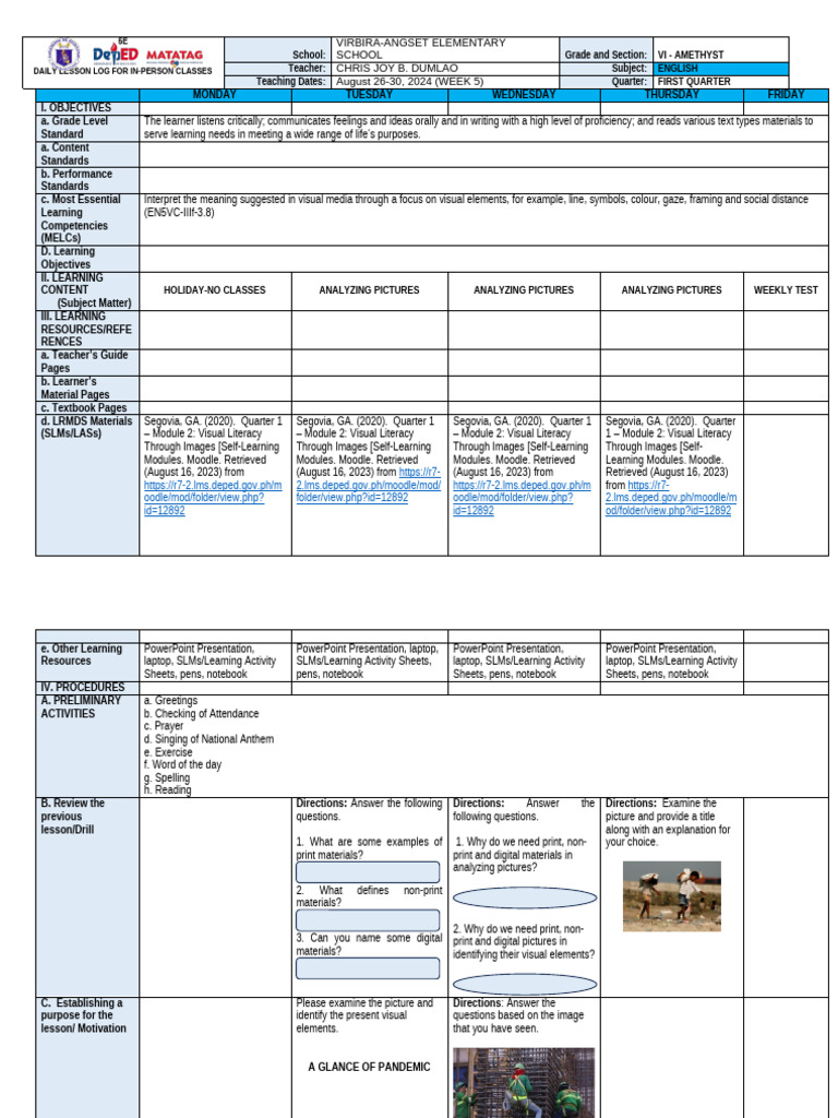 G6 Q1W5 DLL ENGLISH (MELCs) | PDF | Video | World Wide Web