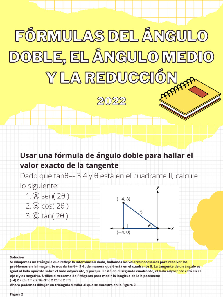 Fórmulas Del Ángulo Doble, El Ángulo Medio y La Reducción | PDF