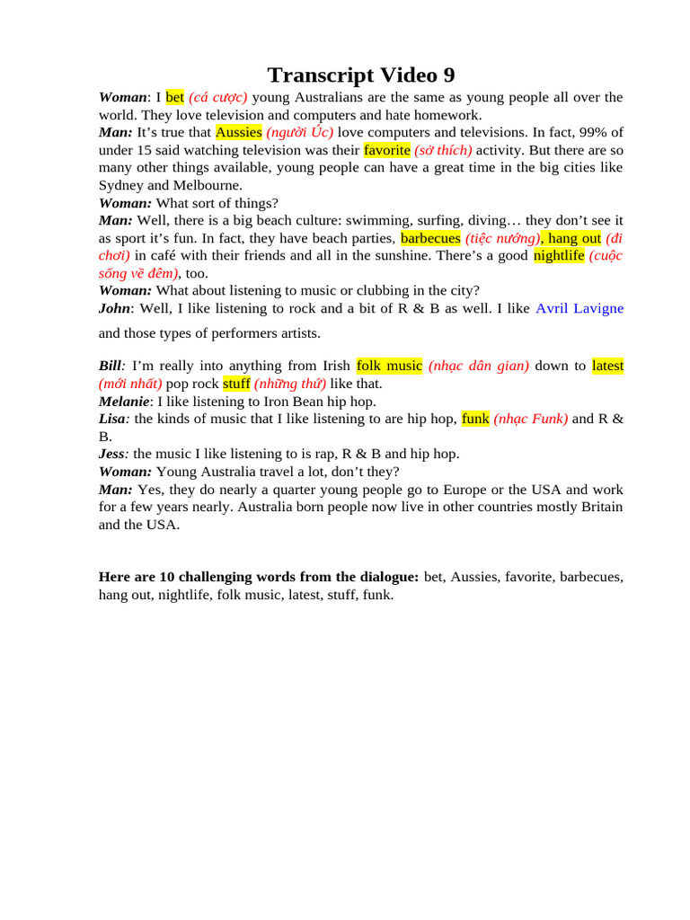 Transcript Video 9 and 10 - Group 5 | PDF