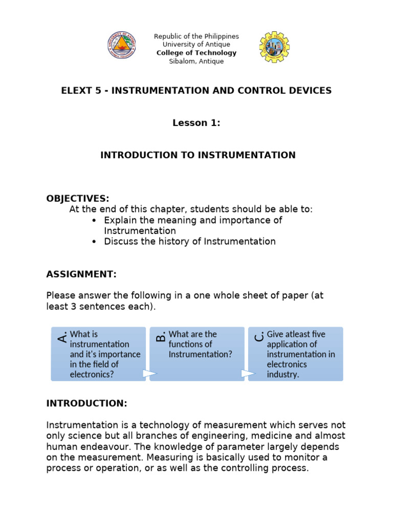 Topic 1 Introduction of Instrumentation | PDF | Instrumentation ...