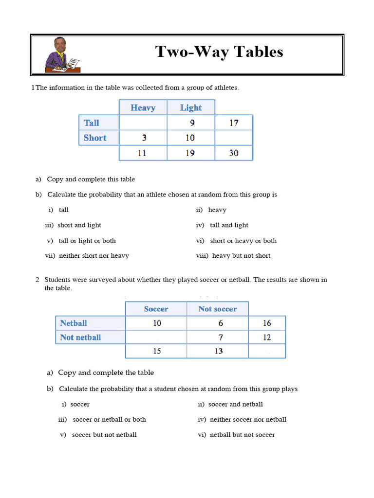 3 Two-Way Tables | PDF