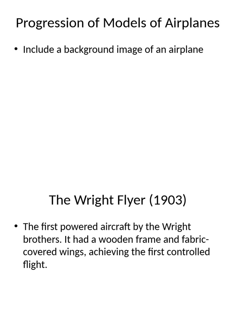 Evolution of Airplane Models Overview | PDF