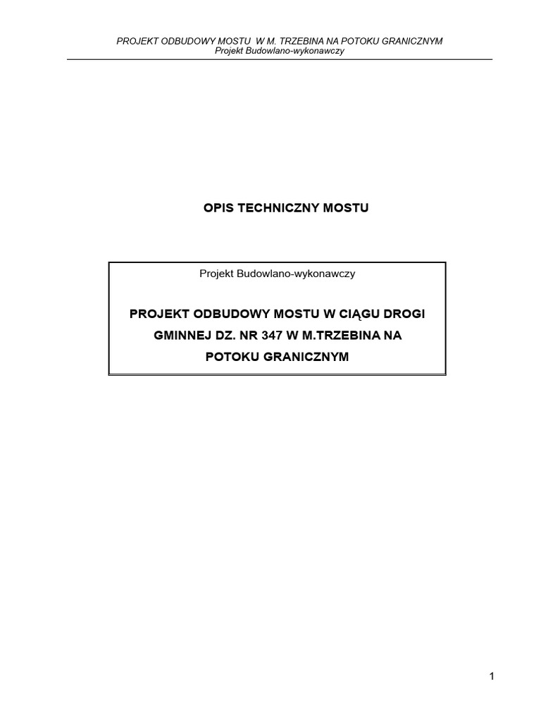 Opis Techniczny Mostu | PDF