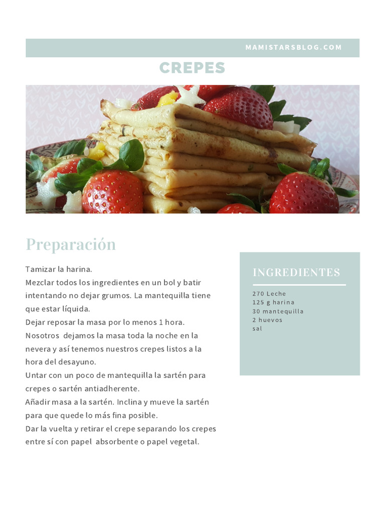 Receta Crepes | PDF