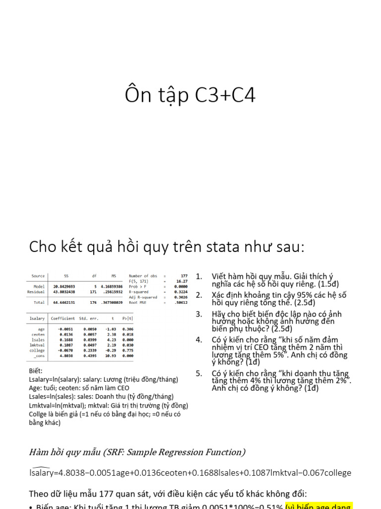Ôn tập C3+C4 | PDF