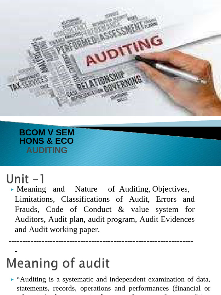 Auditing - All Units -PDF | PDF | Audit | Internal Control