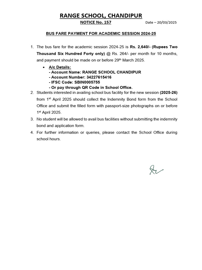 RS - Notice - Bus Fare | PDF