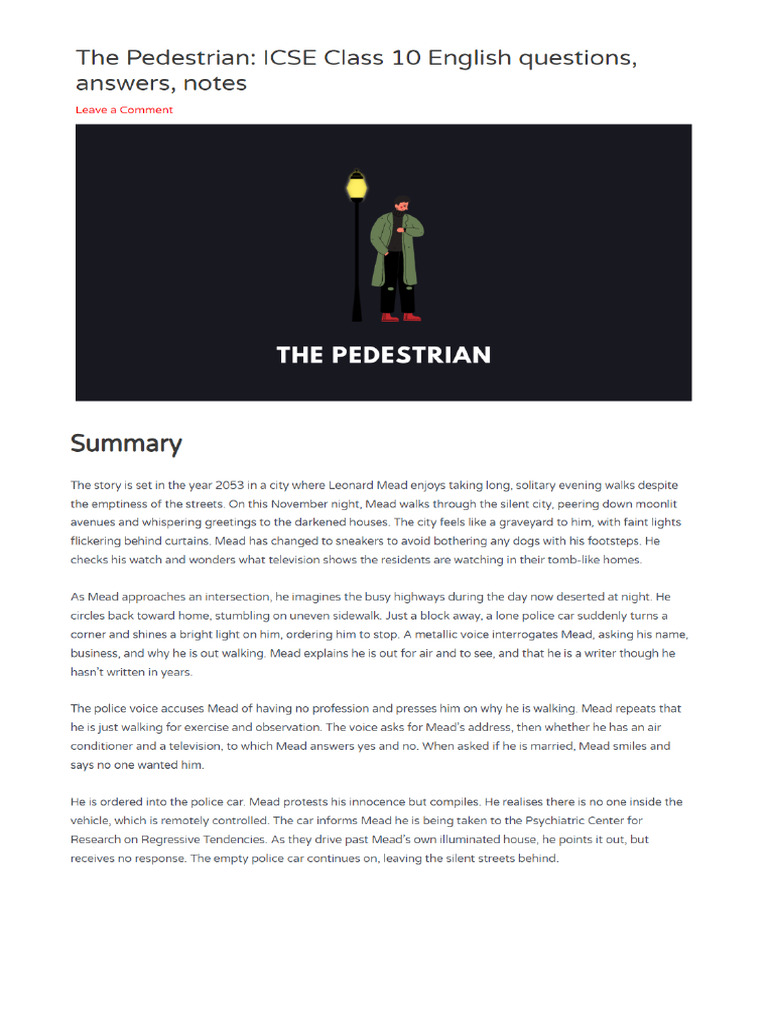 The Pedestrian Notes | PDF