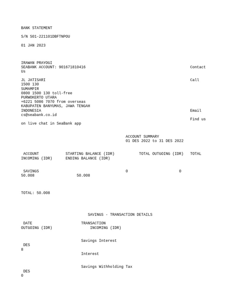 Seabank Statement 20221124 | PDF