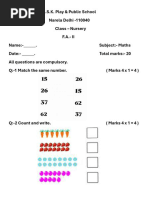 Jr KG Maths Worksheet Sample | PDF