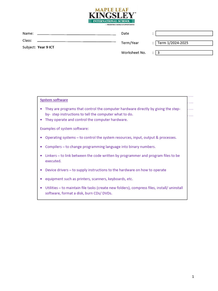 Y9#3 - The Main Components of A Computer - MS - Answers | PDF | Computer Data Storage | Computing