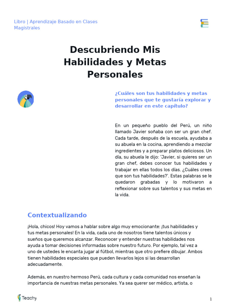 Mis Habilidades y Metas Personales | PDF | Aprendizaje | Desarrollo ...
