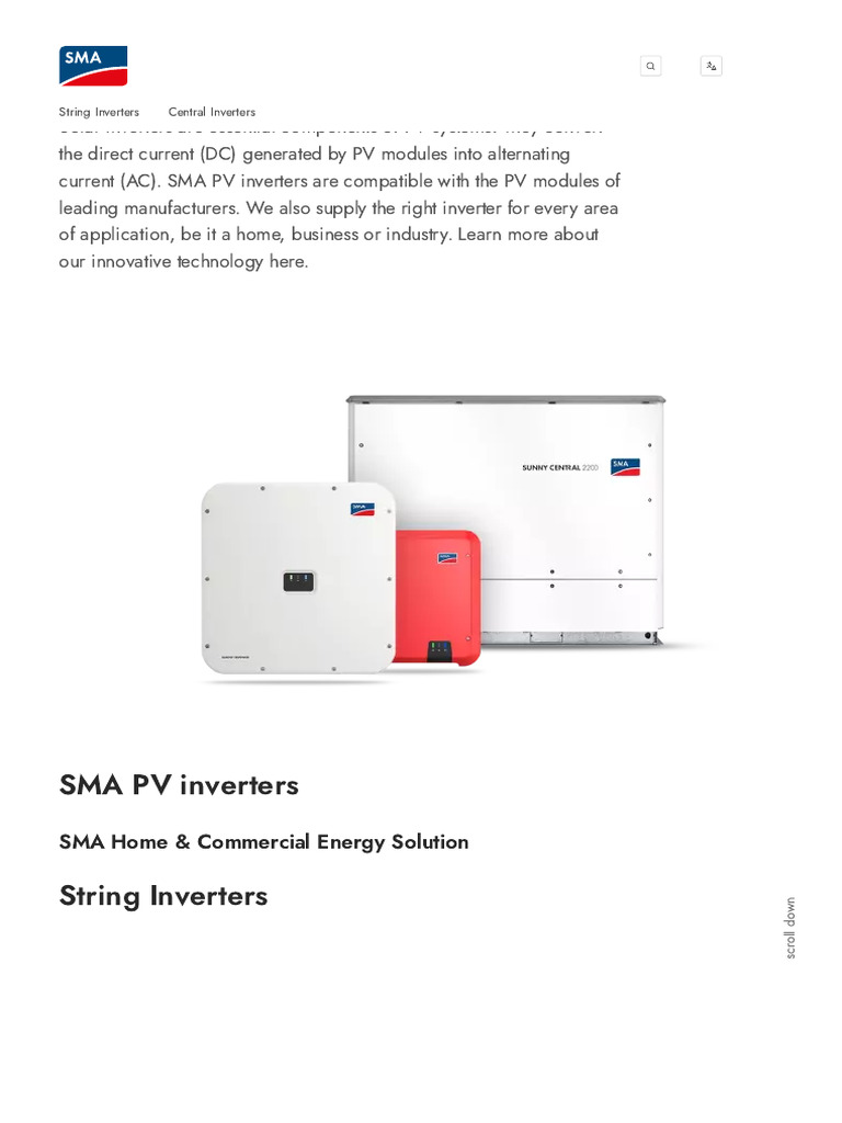 Discover PV and Solar Inverters by SMA! - SMA Solar | PDF ...