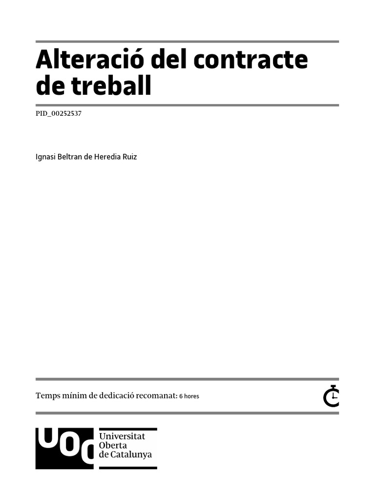 Alteració del contracte de treball | PDF