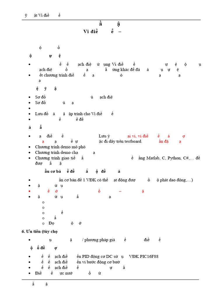 Yêu cầu bài tập lớn môn Vi điều khiển-HK242 | PDF